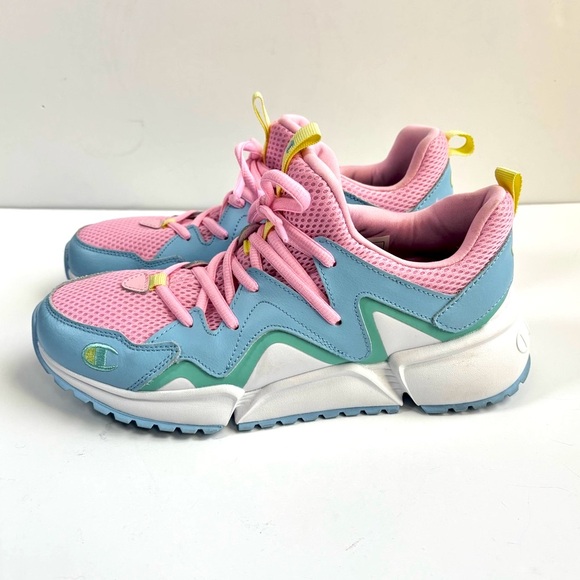 Champion | Shoes | Champion Ripple Pastel Pink Blue Leather Fabric ...